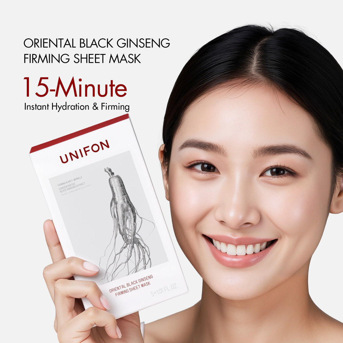 Oriental Black Ginseng Facial Mask: Firming Sheet for Glow | Unifon ...